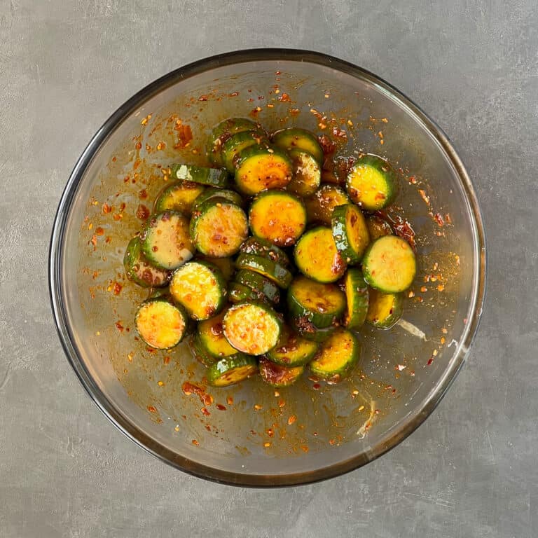 Easy Spicy Asian Cucumber Salad with Chili Garlic Sauce
