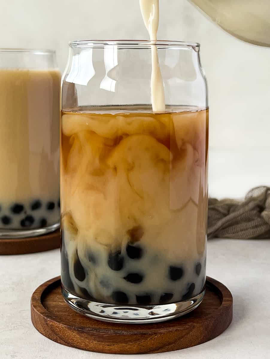 Easy Homemade Jasmine Green Milk Tea with Boba