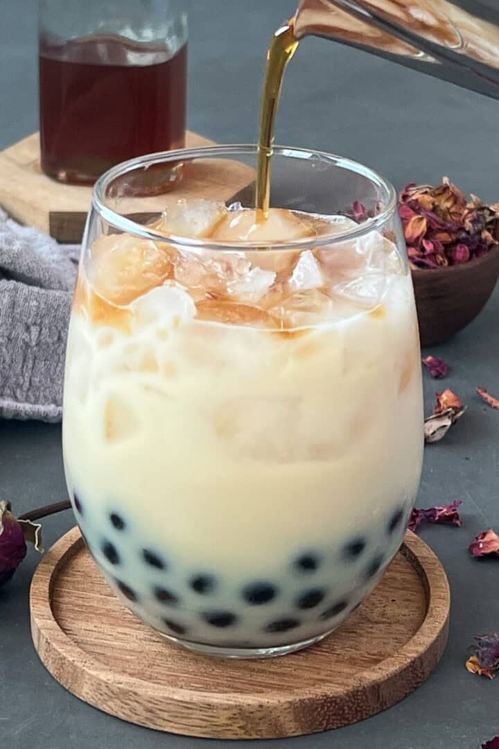 Creamy Rose Milk Tea Boba