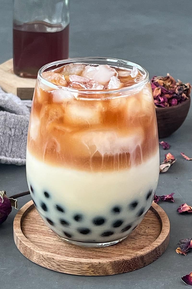 Creamy Rose Milk Tea Boba