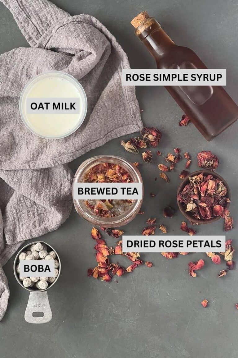 Creamy Rose Milk Tea Boba