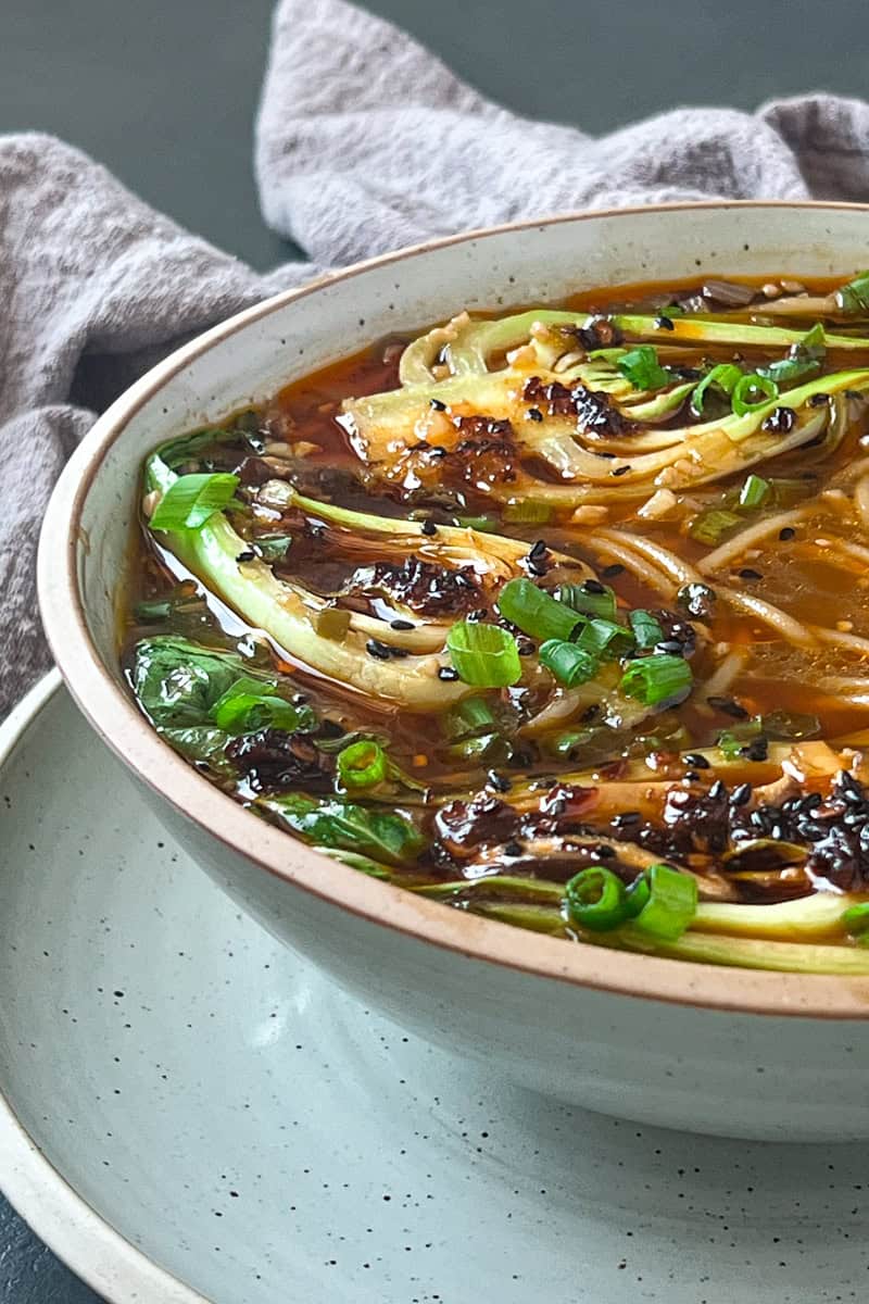 Garlic Bok Choy Noodle Soup (Ready in 15 Minutes)