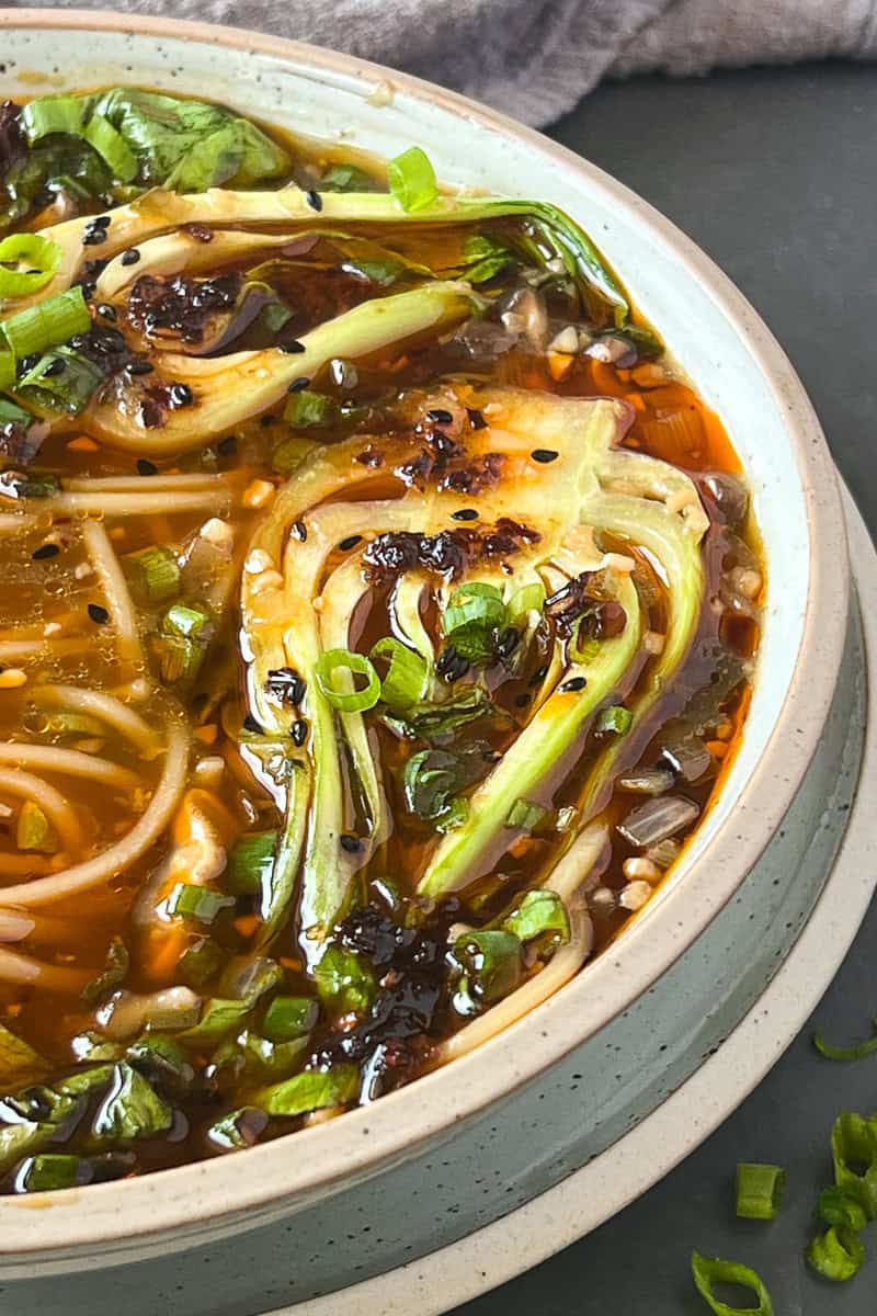 Garlic Bok Choy Noodle Soup (Ready in 15 Minutes)