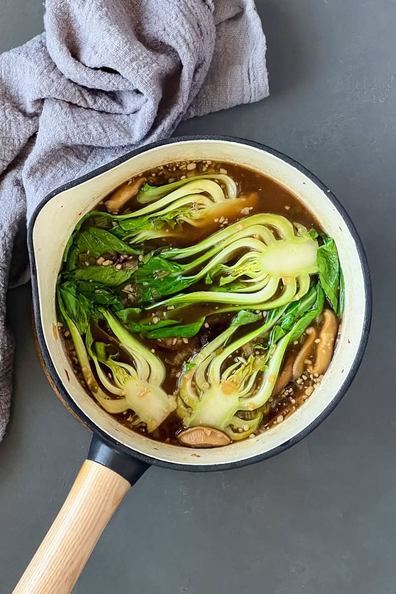 Garlic Bok Choy Noodle Soup (Ready in 15 Minutes)