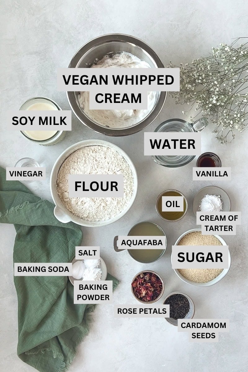 Rose Cardamom Vegan Tres Leche Cake